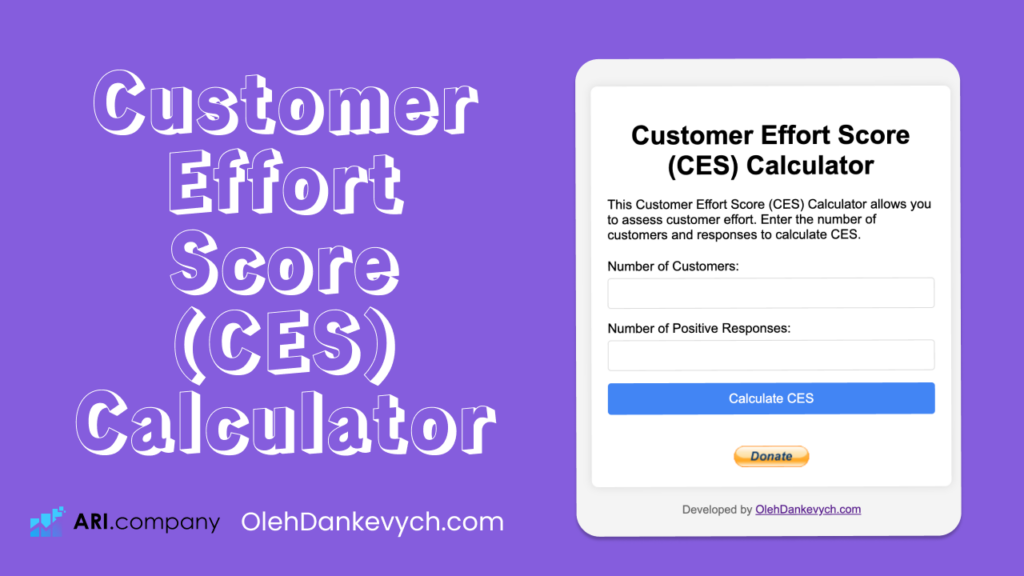 Free Online Customer Effort Score (CES) Calculator - By OlehDankevych.com